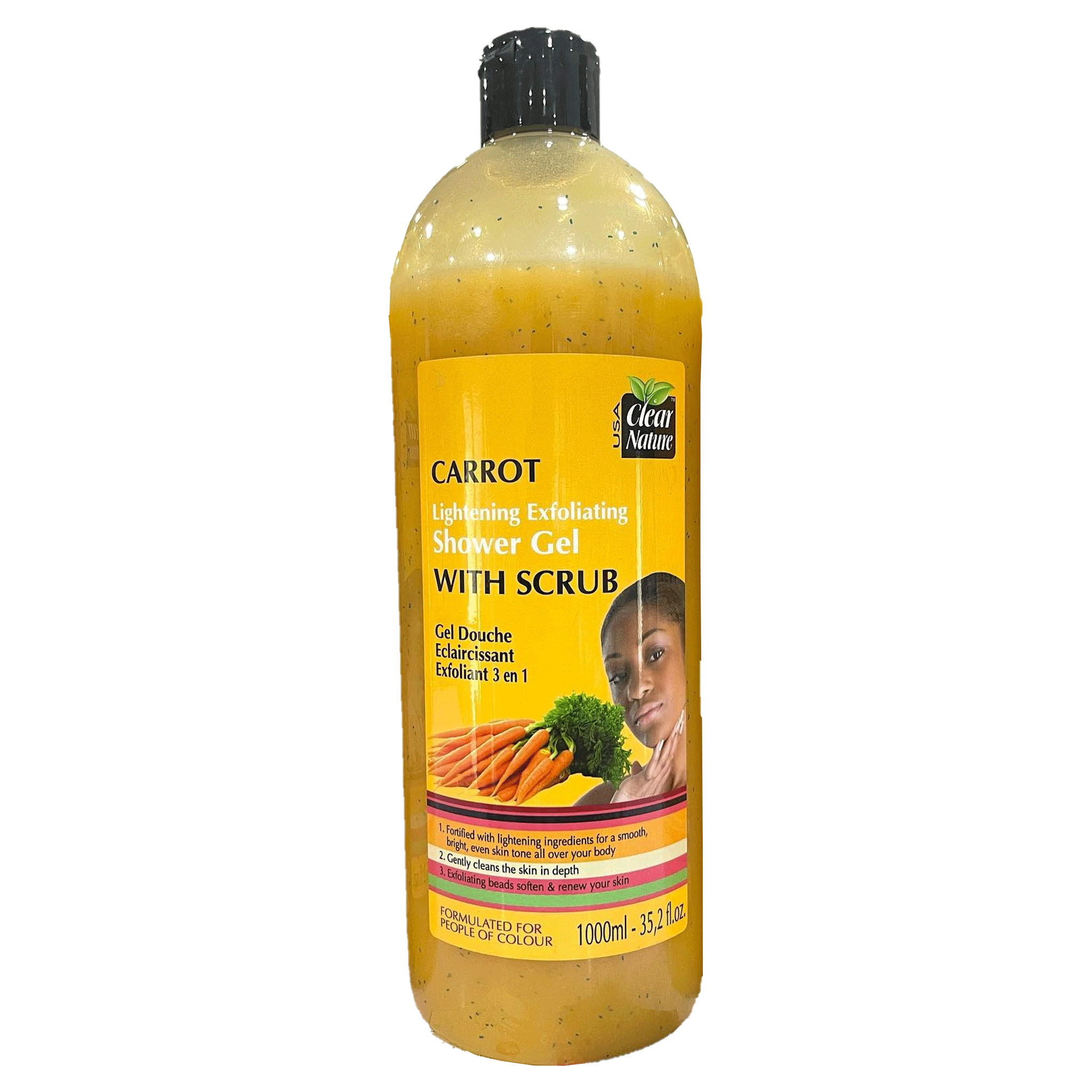 Clear Nature Carrot Lightening Exfoliating Shower Gel With Scrub 1000m ...
