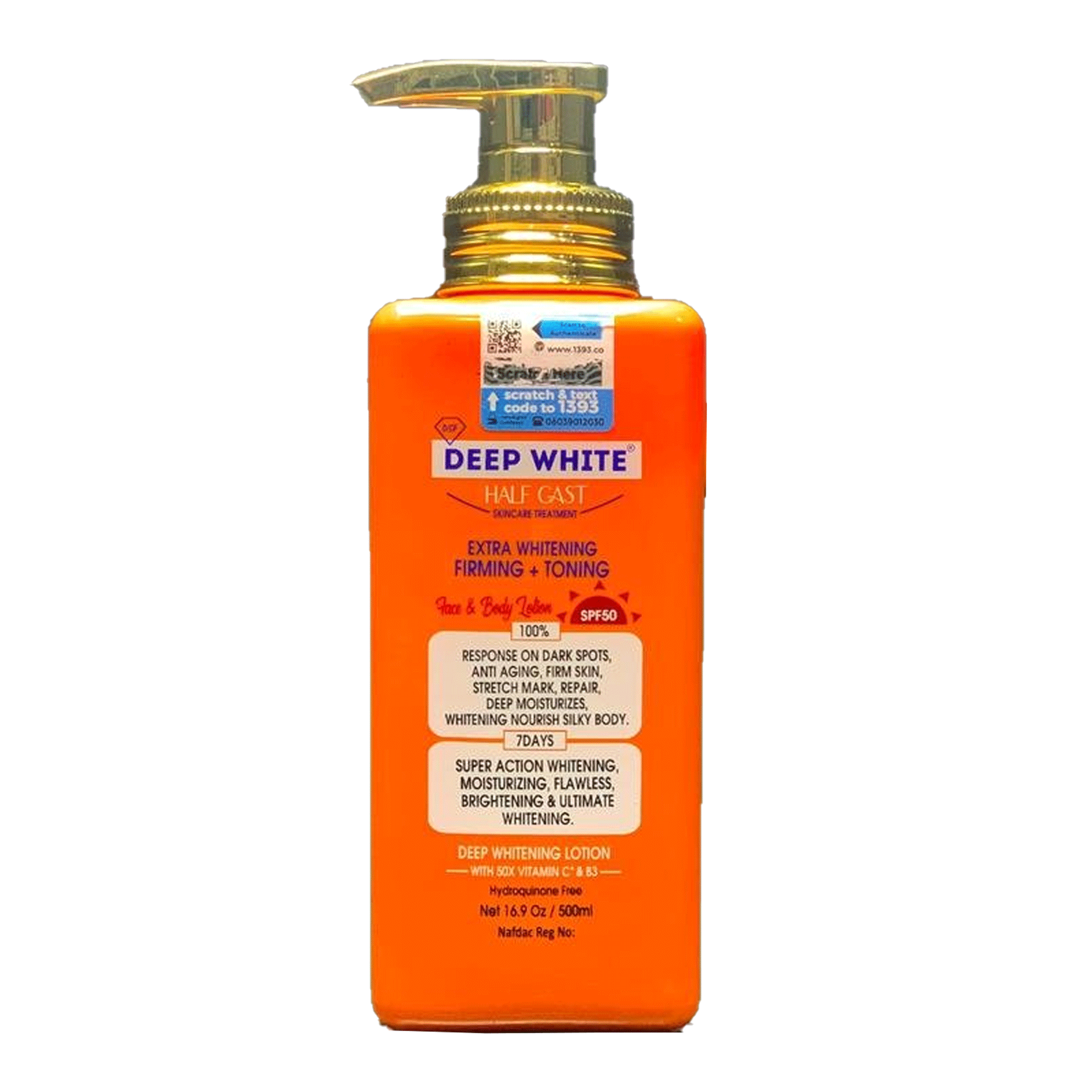 Deep White Half Cast Extra Whitening Lotion – Coccibeauty