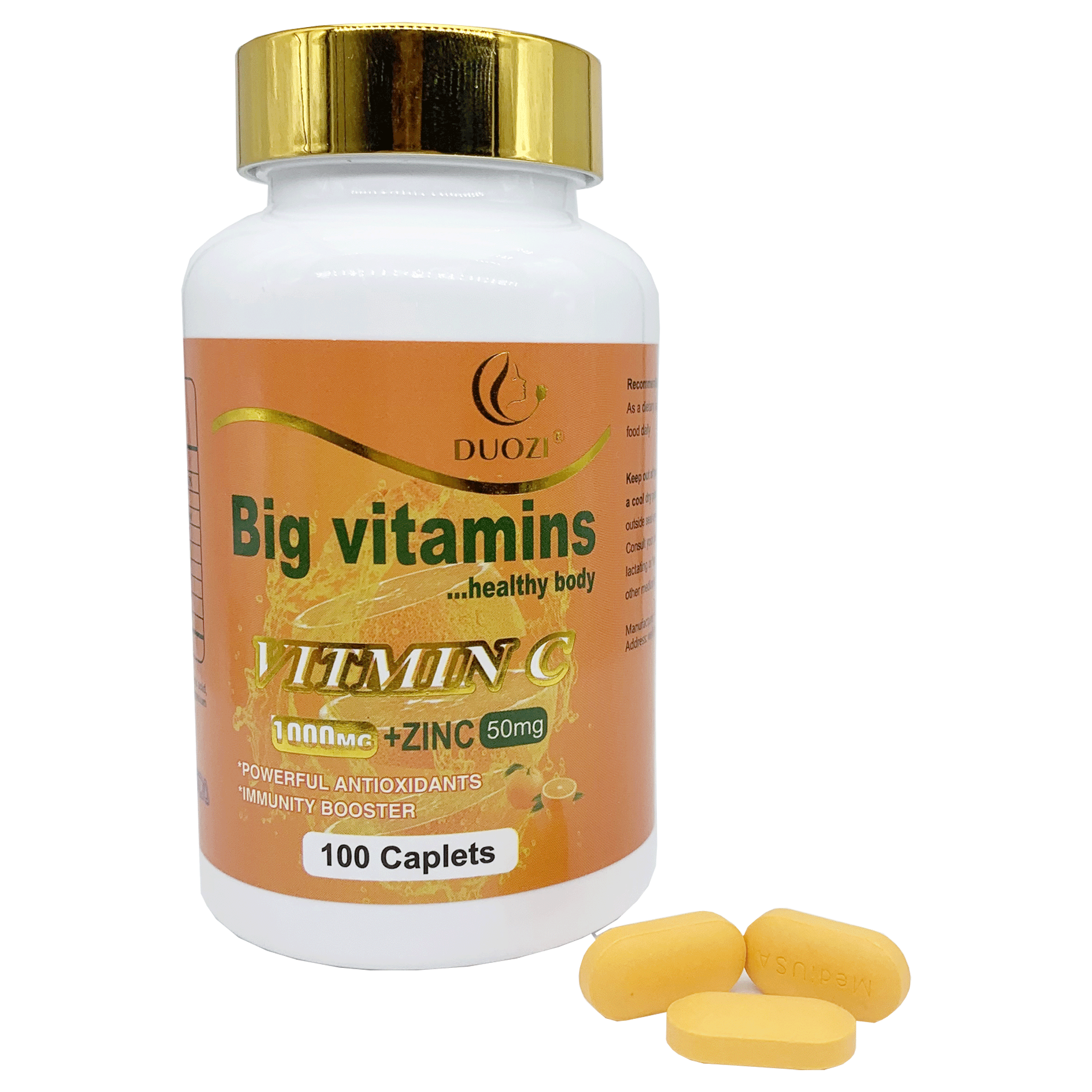 Duozi OEM Customised logo Vitamin C and Zinc 50mg Tablet Food Suppleme ...