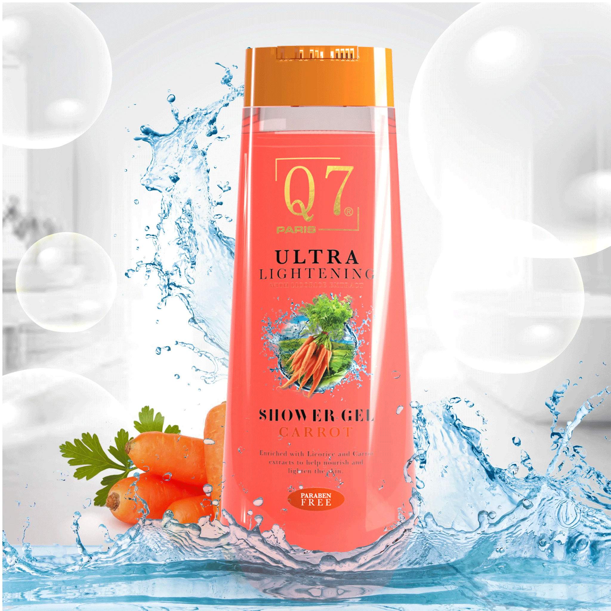 Q7 Paris Carrot Ultra Lightening Shower Gel | Glow Boost – Coccibeauty