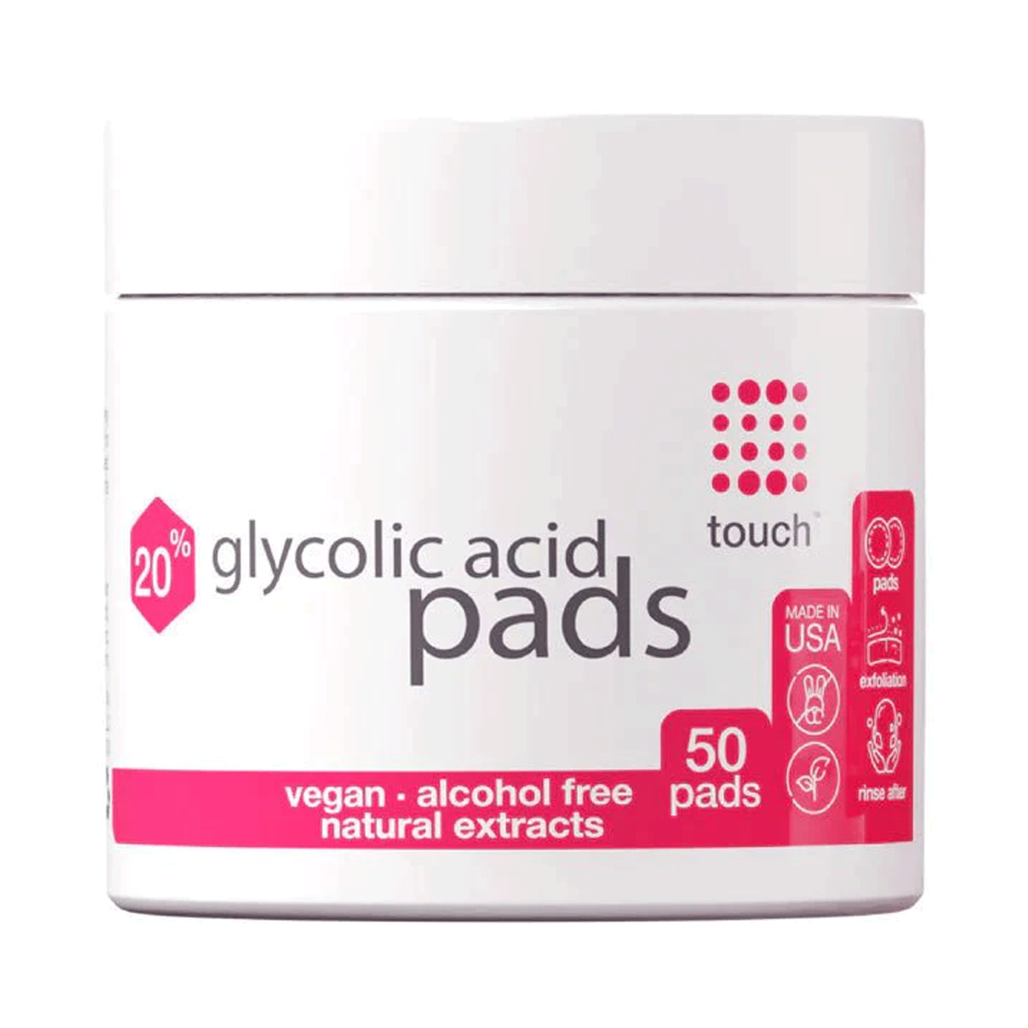 TOUCH 20% GLYCOLIC ACID PADS – Coccibeauty