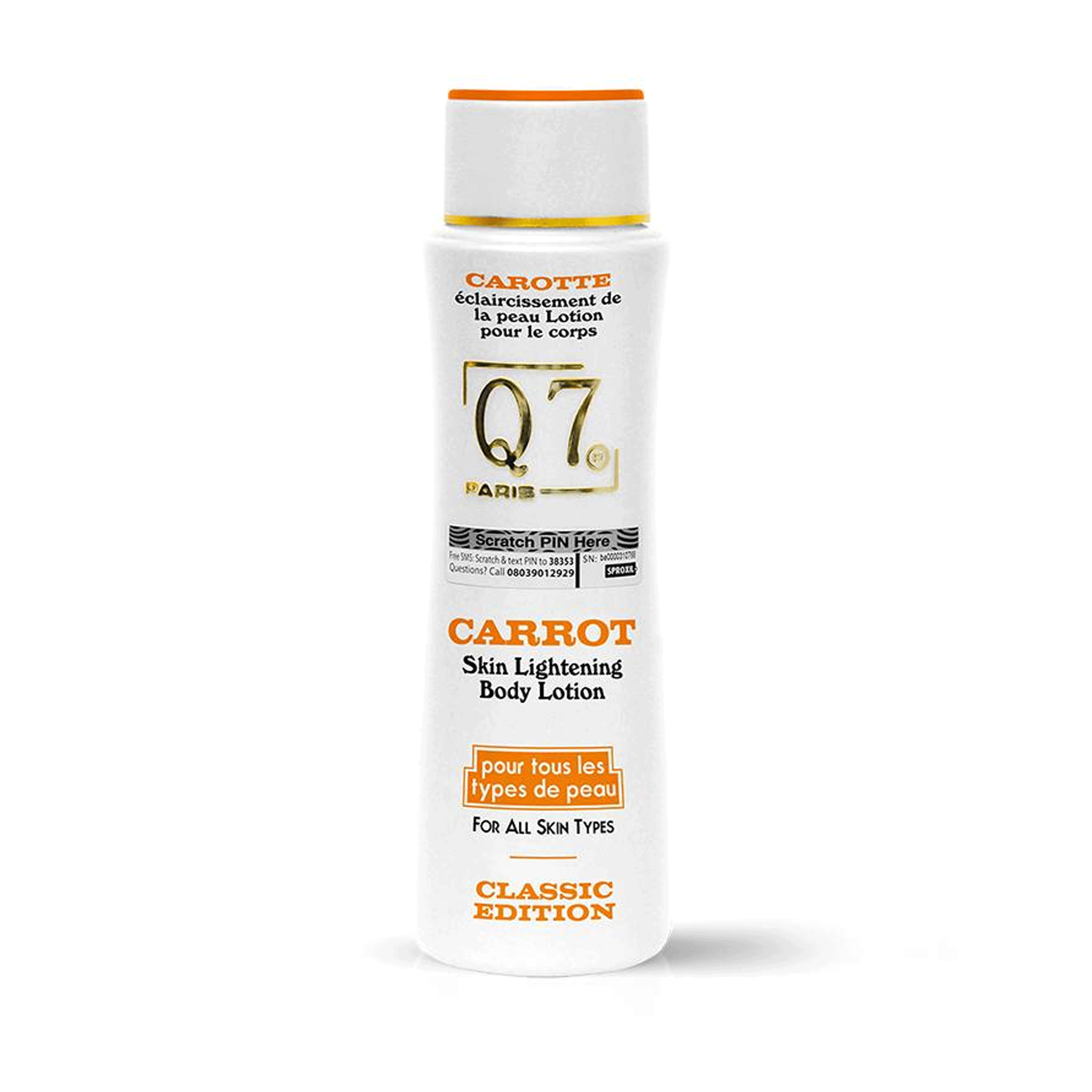 Buy Q7 Paris Carrot Skin Lightening Lotion Classic Edition – Coccibeauty