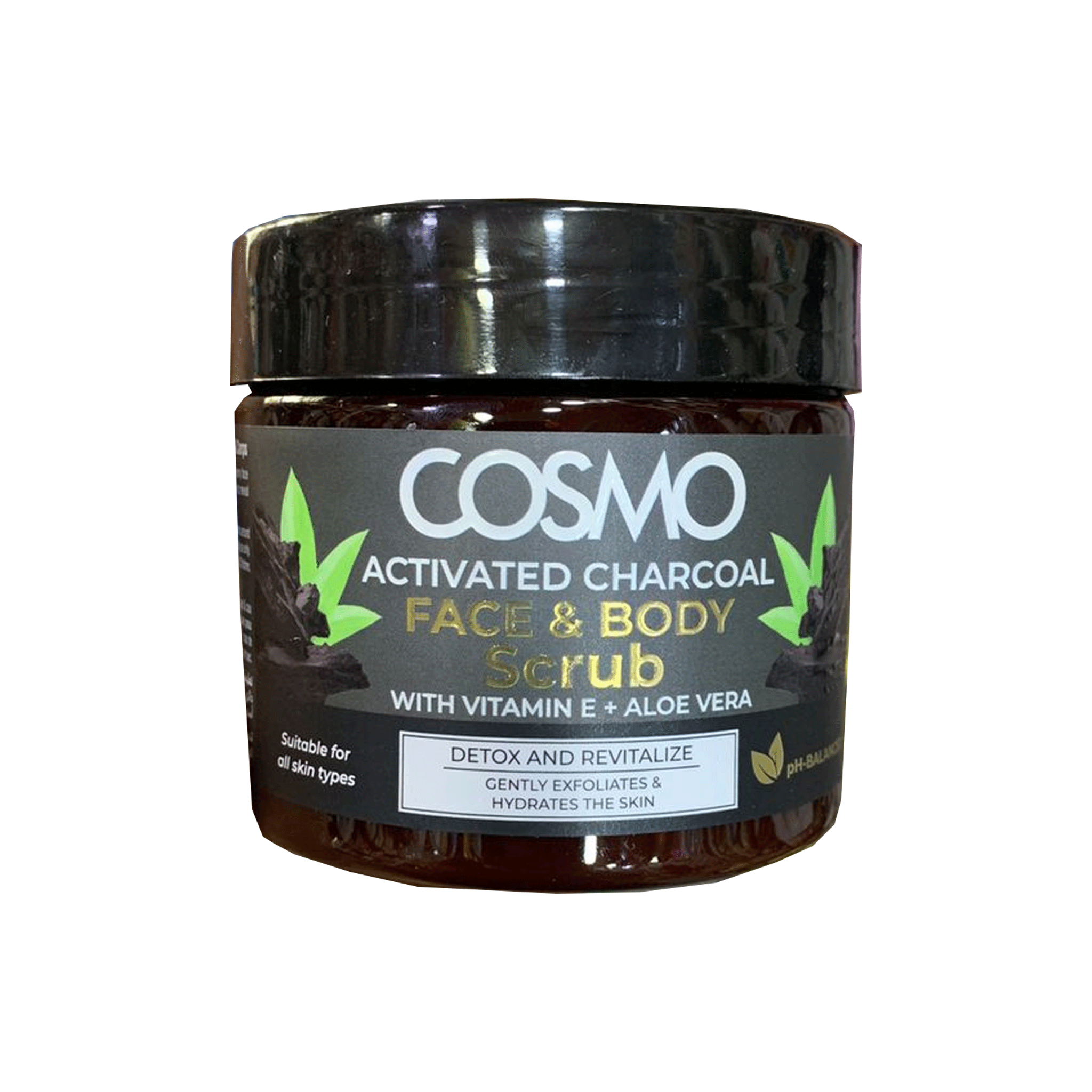 Cosmo Activated Charcoal Face & Body Scrub – Coccibeauty