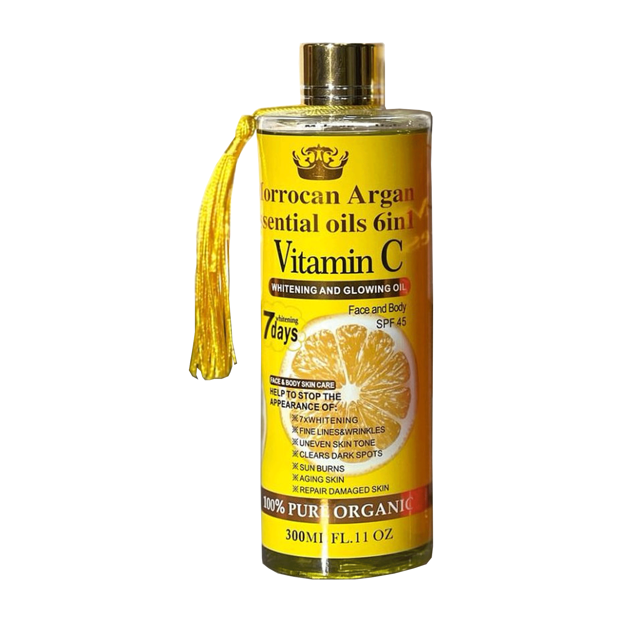 Morrocan Argan Essential Oil 6in1 Vitamin C Glowing Oil 300ml – Coccibeauty