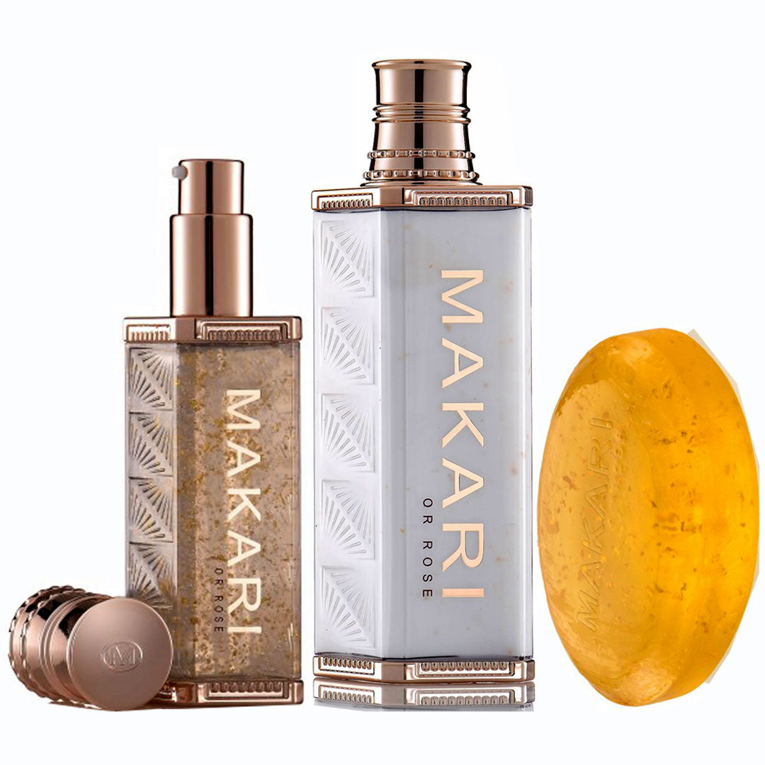 Makari 24k Rose Gold ( Body Lotion, Serum And Soap ) 3-pc Set – Coccibeauty