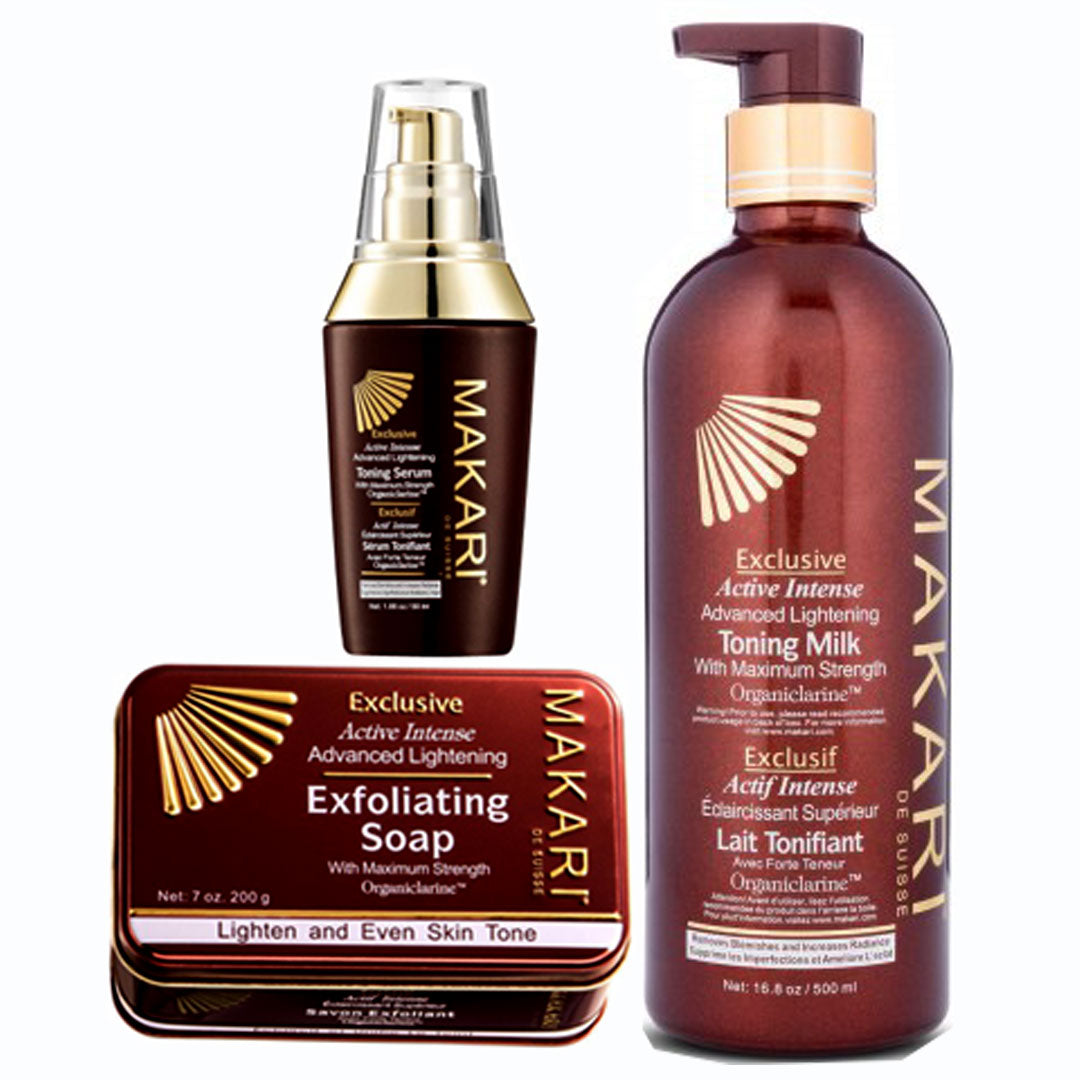 Makari Exclusive 3pc Set | Lotion, Cream & Soap for Glow – Coccibeauty