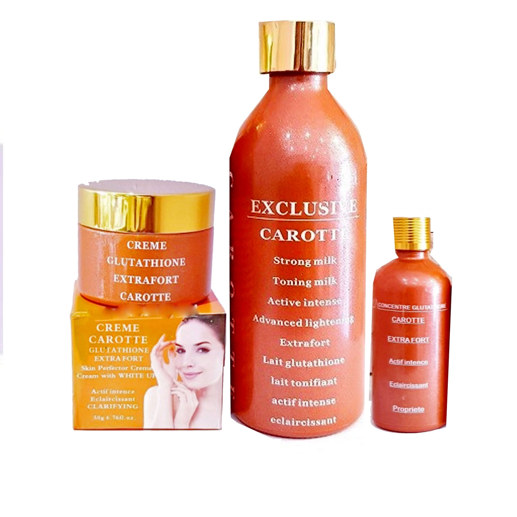 Lait Glutathione Carotte ( Body Lotion, Soap And Serum ) 3-Pc Set ...